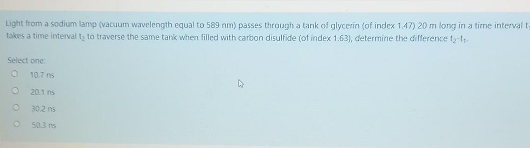 Solved Light from a sodium lamp (vacuum wavelength equal to | Chegg.com