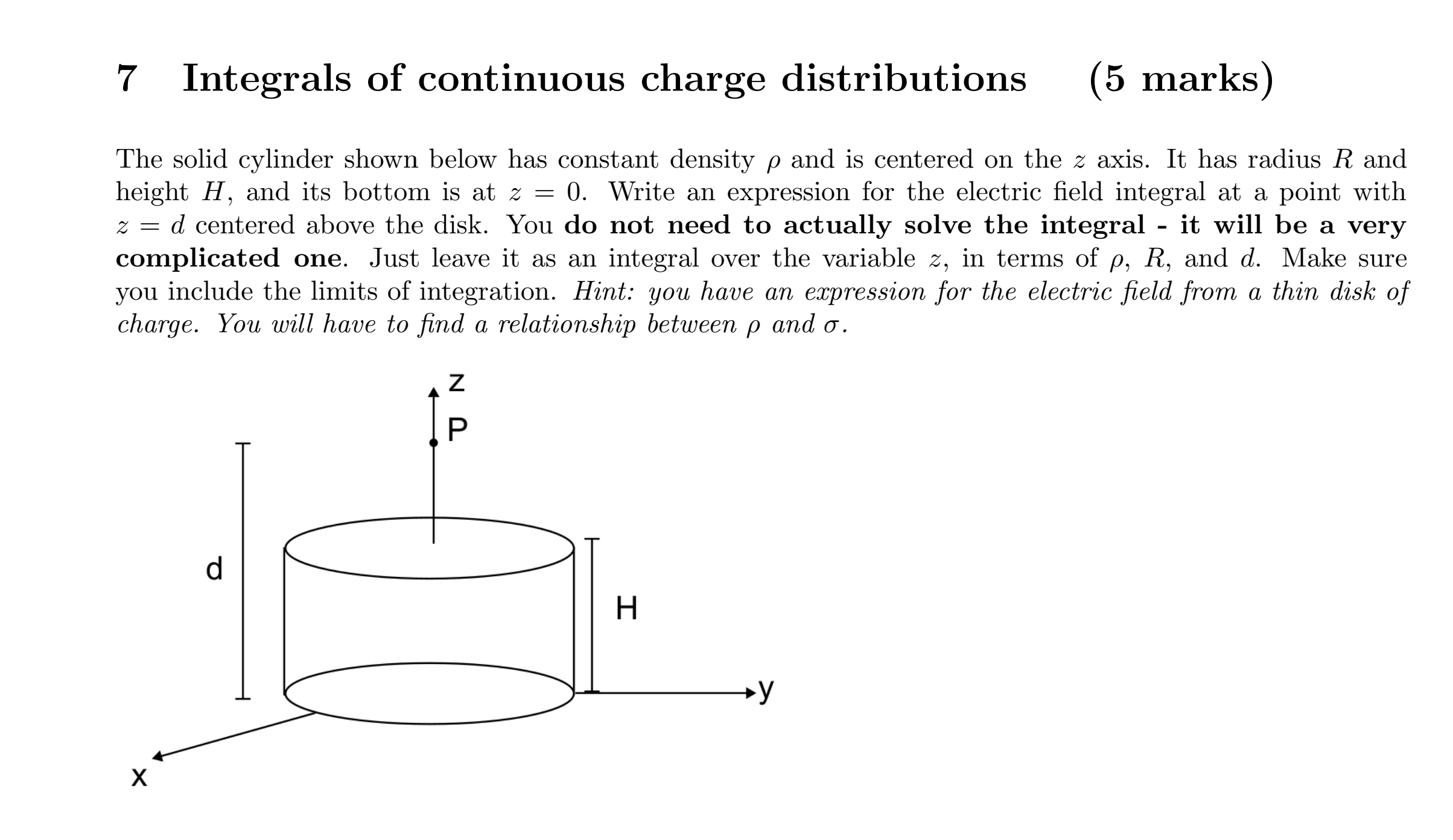 Solved 7, ﻿Integrals of continuous charge distributions(5 | Chegg.com