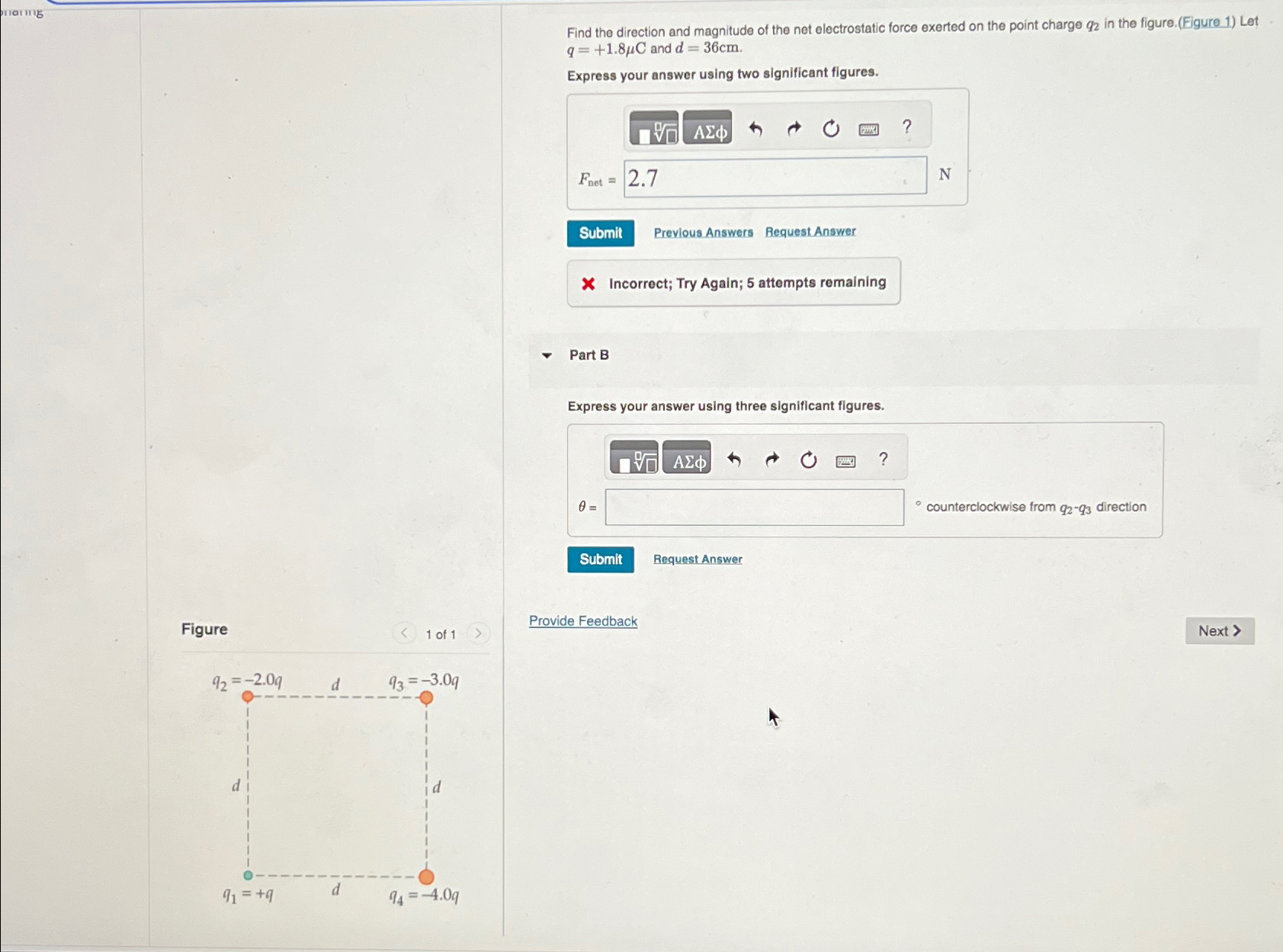 Solved Find the direction and magnitude of the net | Chegg.com