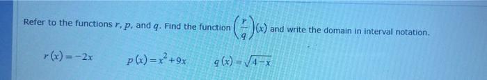 Solved Refer to the functions r and p. Find the function | Chegg.com