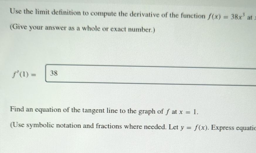 Solved Use the limit definition to compute the derivative of | Chegg.com