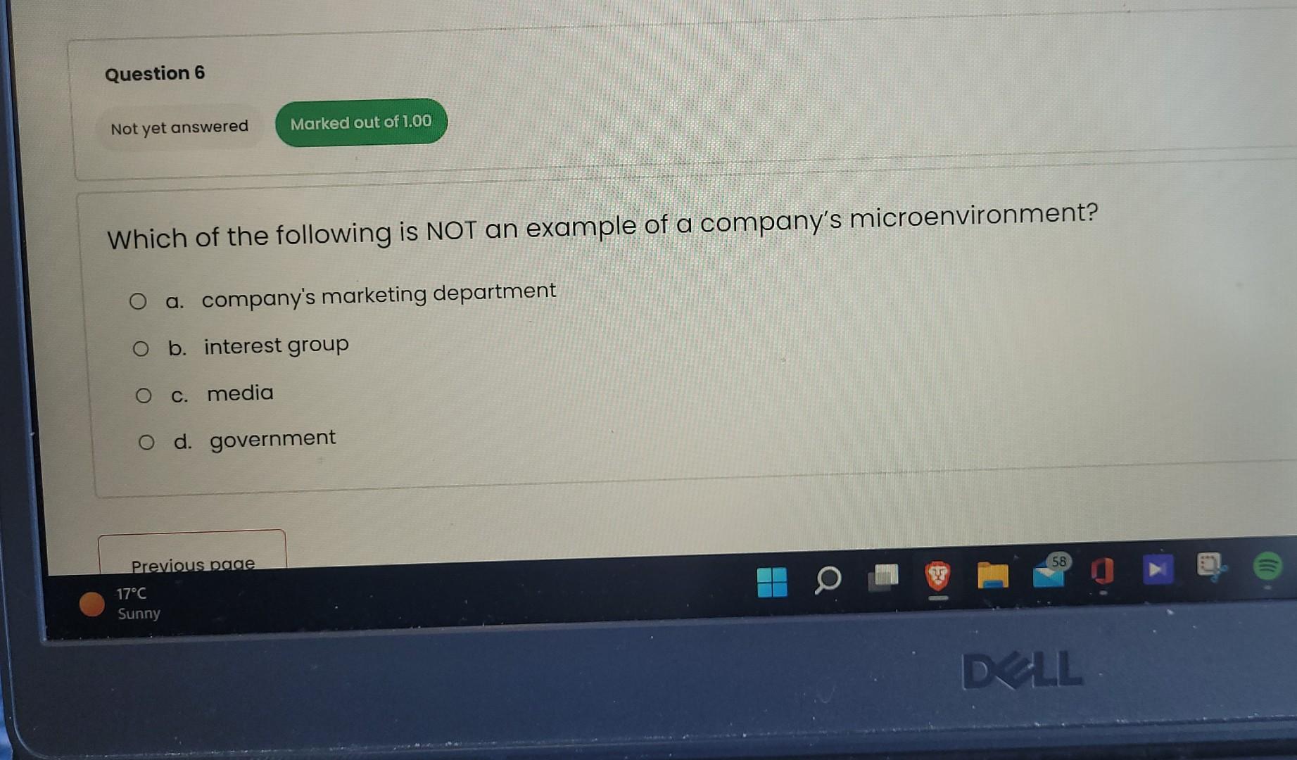 Solved The process of dividing a market into distinct groups | Chegg.com