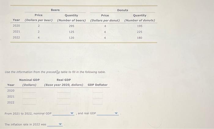 Solved Use the information from the precedilyg table to fill | Chegg.com