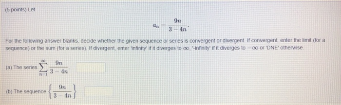 Solved (5 points) Let 9n 3. An For the following answer | Chegg.com