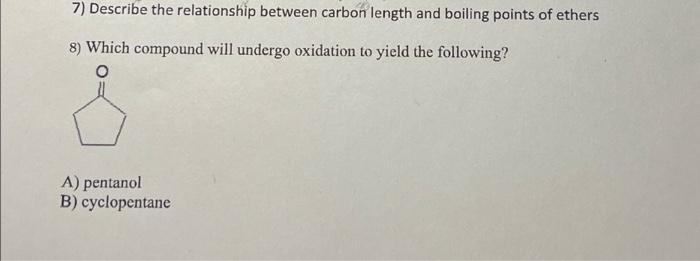 Solved 7) Describe the relationship between carbon length | Chegg.com