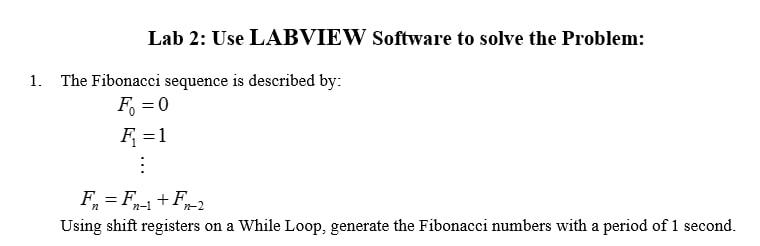 Solved Lab 2: Use LABVIEW Software to solve the Problem: 1. | Chegg.com