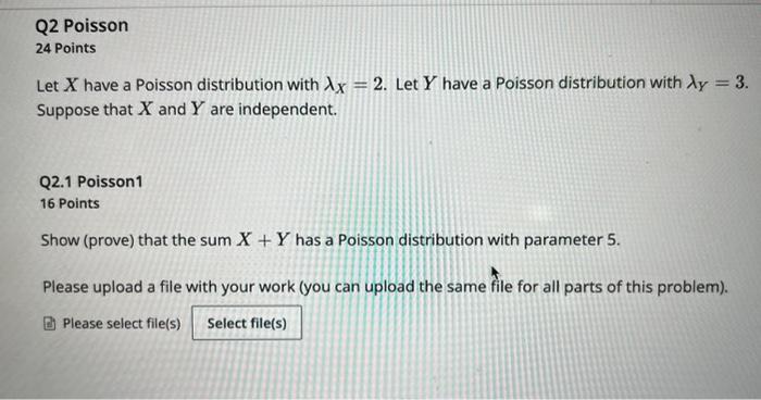 Solved 24 Points Let X have a Poisson distribution with | Chegg.com