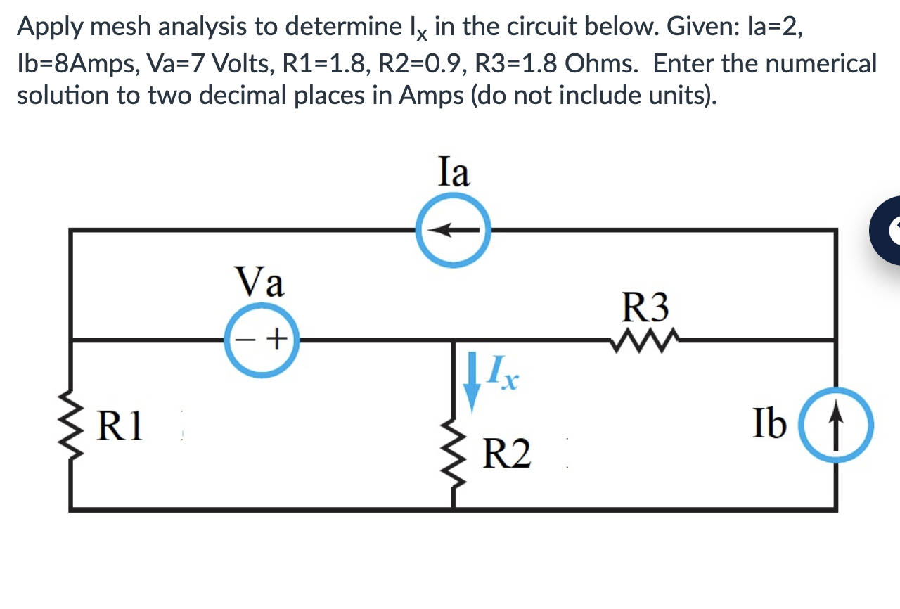 Solved Apply mesh analysis to determine I_(x) ﻿in the | Chegg.com