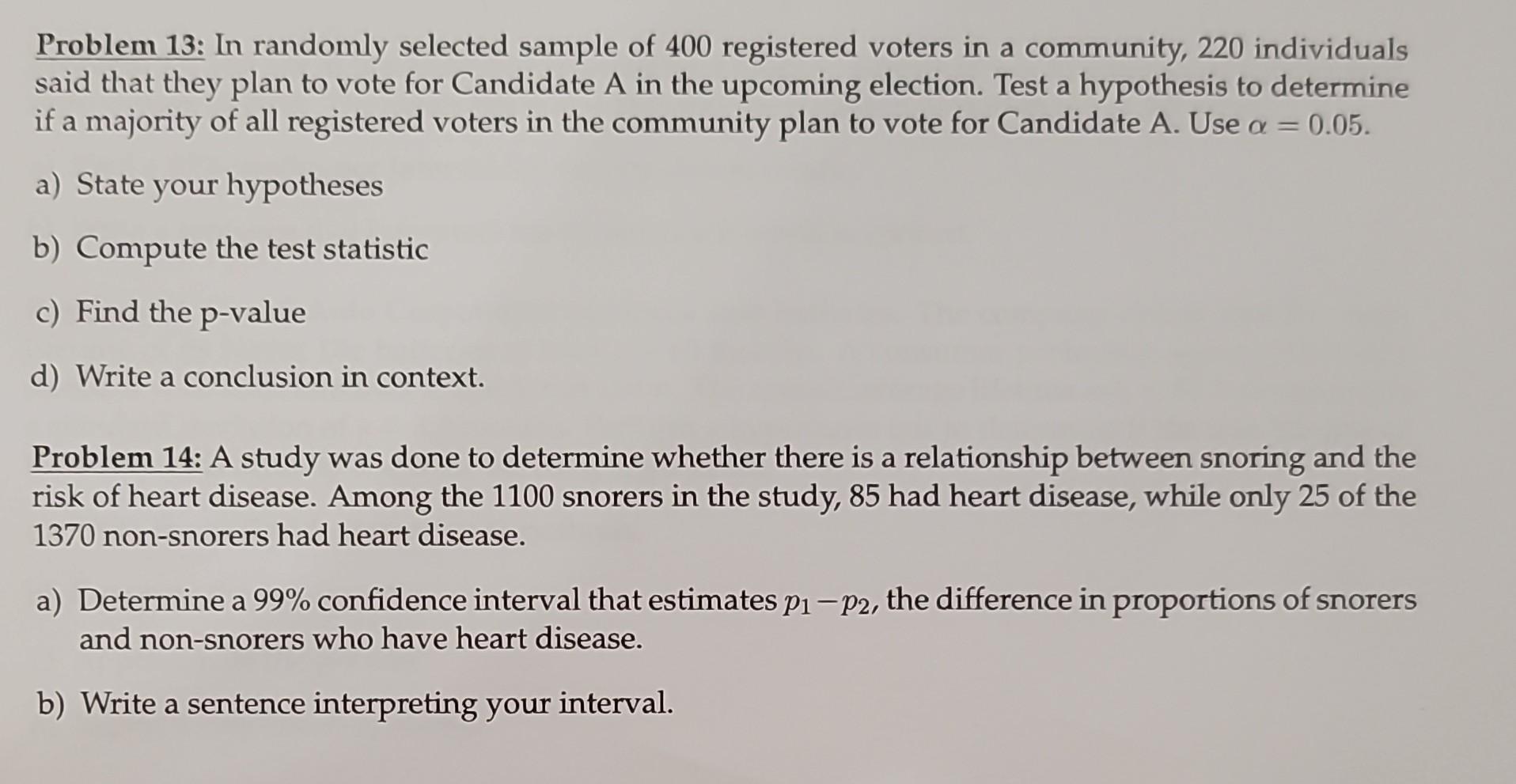 Solved Problem 13: In randomly selected sample of 400 | Chegg.com