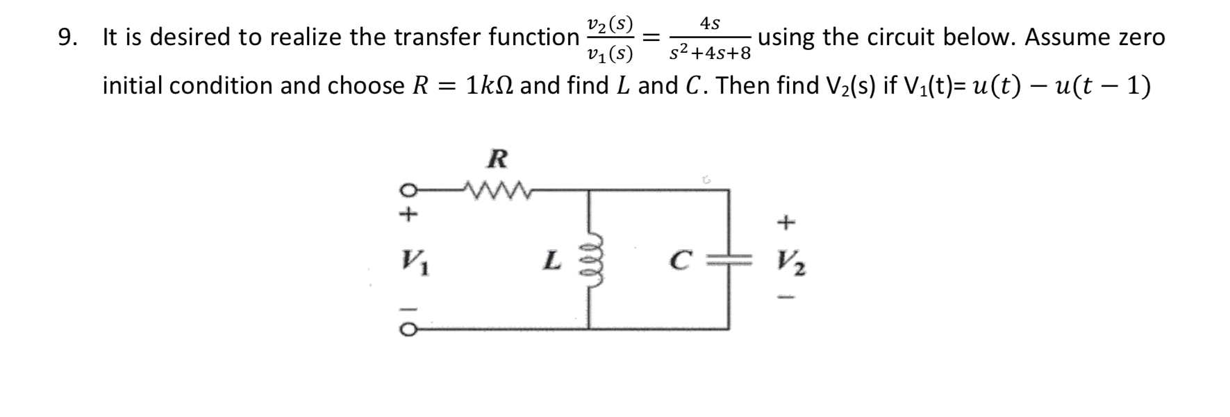 It is desired to realize the transfer function | Chegg.com