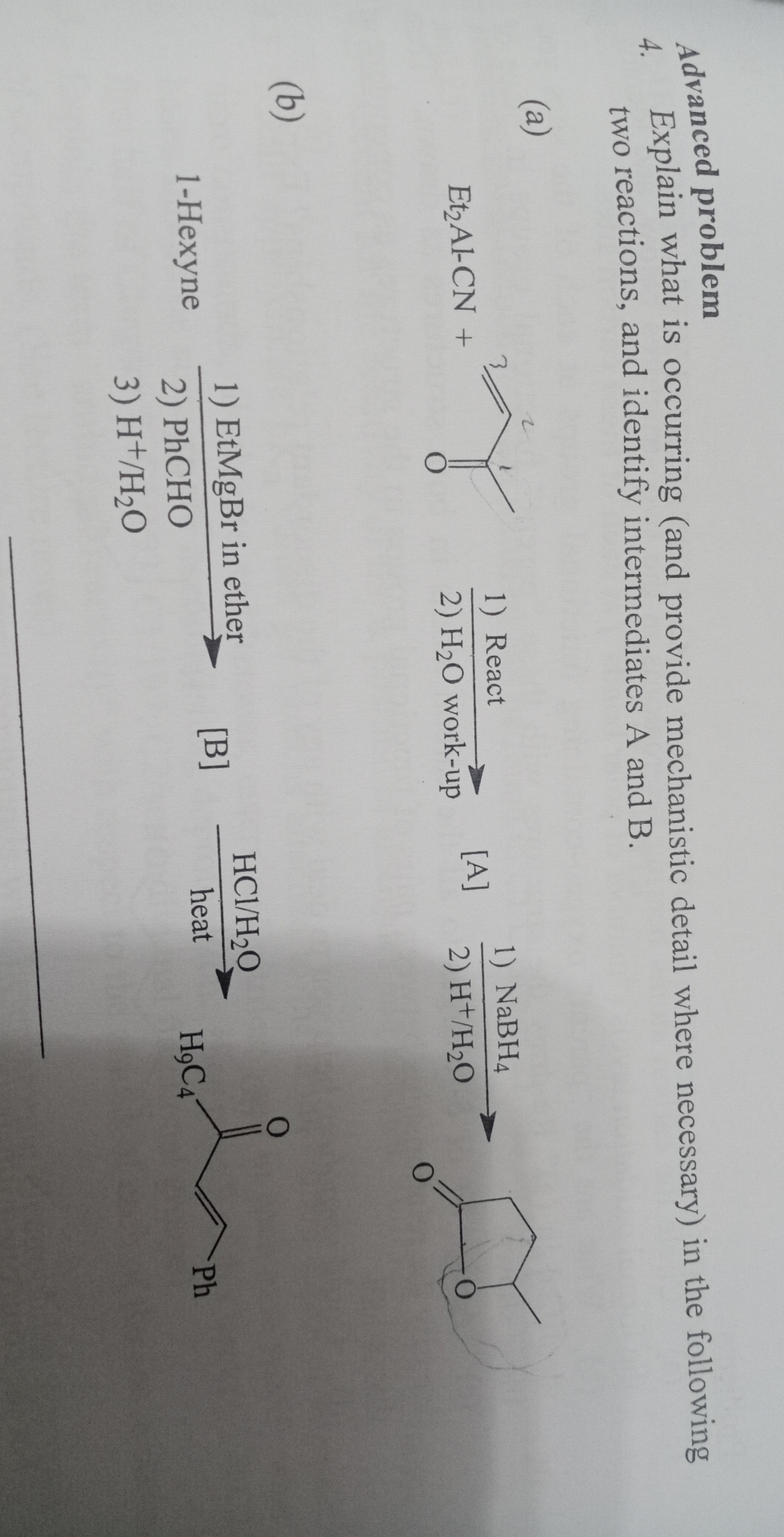 Solved Advanced problem4. ﻿Explain what is occurring (and | Chegg.com