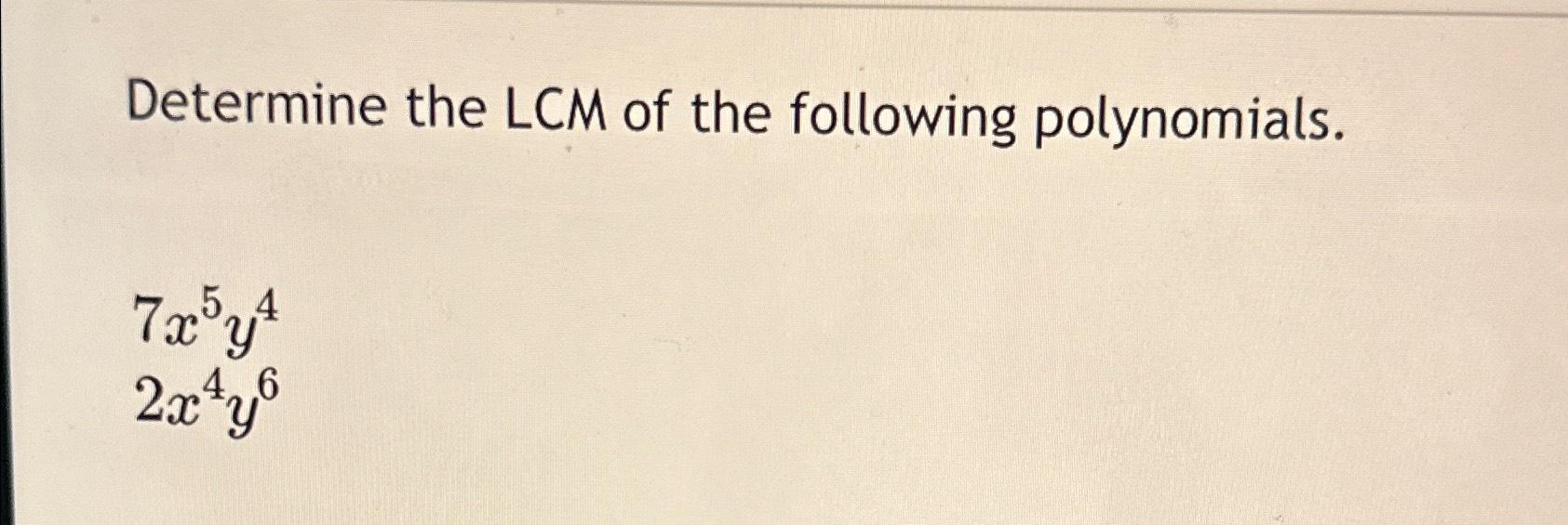 Solved Determine the LCM of the following | Chegg.com