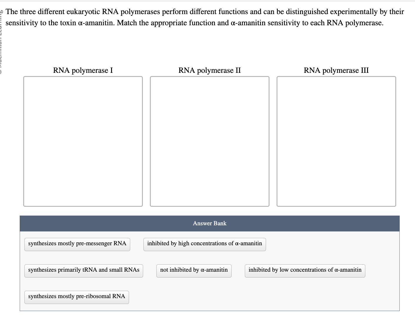Solved The three different eukaryotic RNA polymerases | Chegg.com