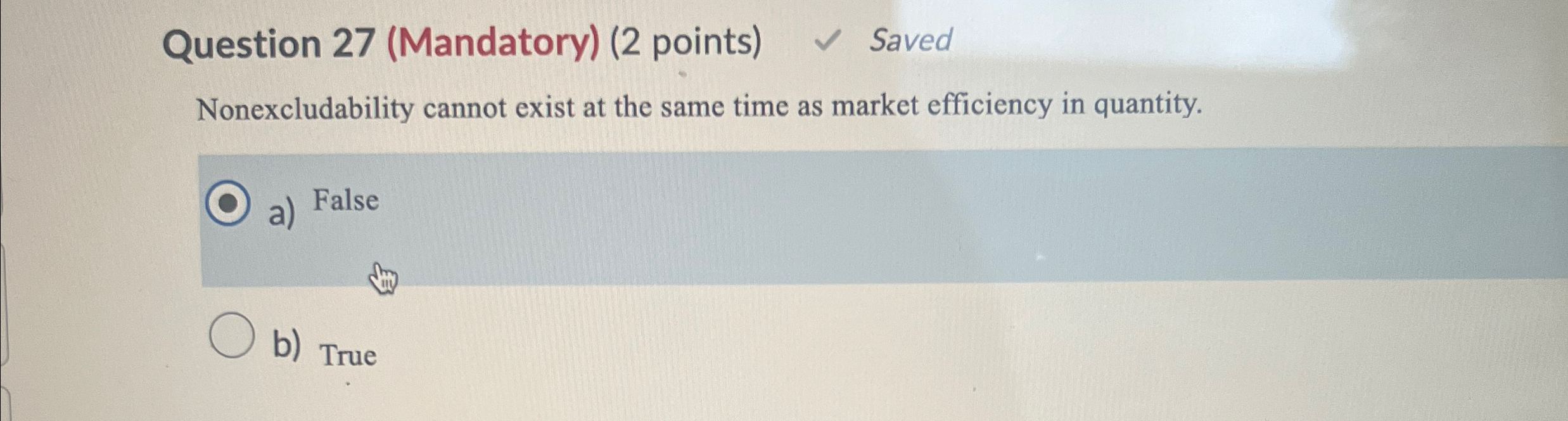 Solved Question 27 (Mandatory) (2 ﻿points) | Chegg.com