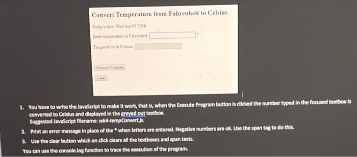 Solved k!DOCTYPE html> Temperature Converter | Chegg.com