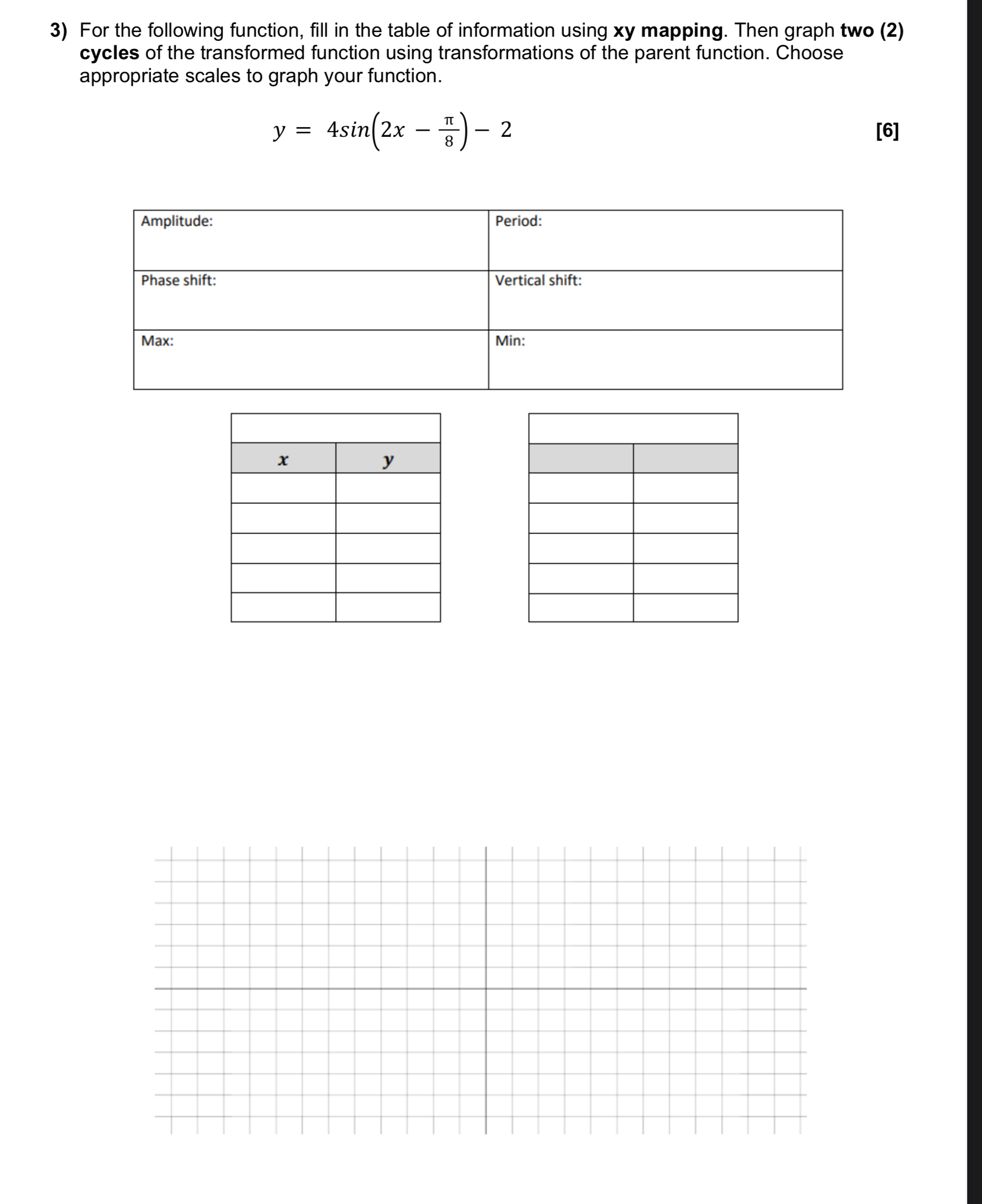 Solved For the following function, fill in the table of | Chegg.com Solved For the following function, fill in the table of | Chegg.com