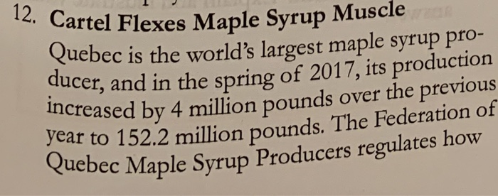12. Cartel F1 Cartel Flexes Maple Syrup Muscle Quebec | Chegg.com