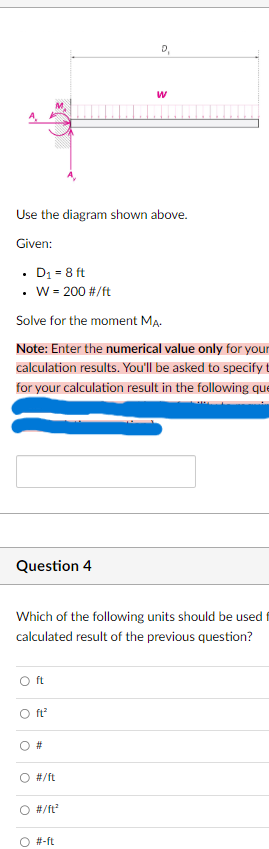 Solved Use the diagram shown above.Given:D1=8ftW=200#ftSolve | Chegg.com
