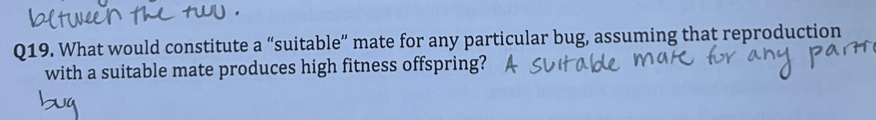Solved Q19. ﻿What would constitute a "suitable" mate for any | Chegg.com