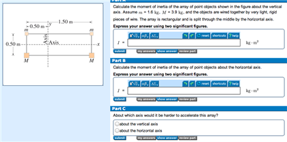 Solved Calculate the moment of inertia of the array of | Chegg.com