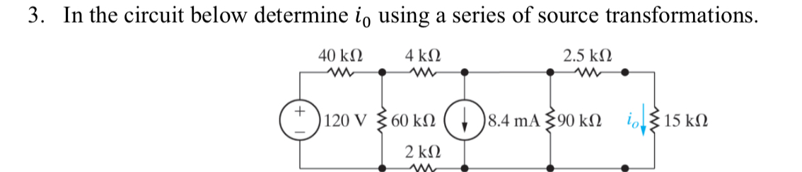 Solved In the circuit below determine i0 ﻿using a series of | Chegg.com