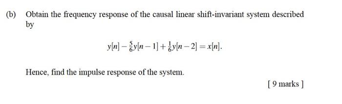 Solved Obtain the frequency response of the causal linear | Chegg.com