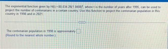 Solved The exponential function given by | Chegg.com