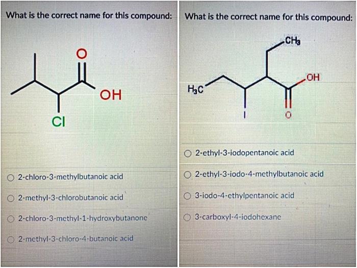 Solved What is the correct name for this compound: OH CI | Chegg.com