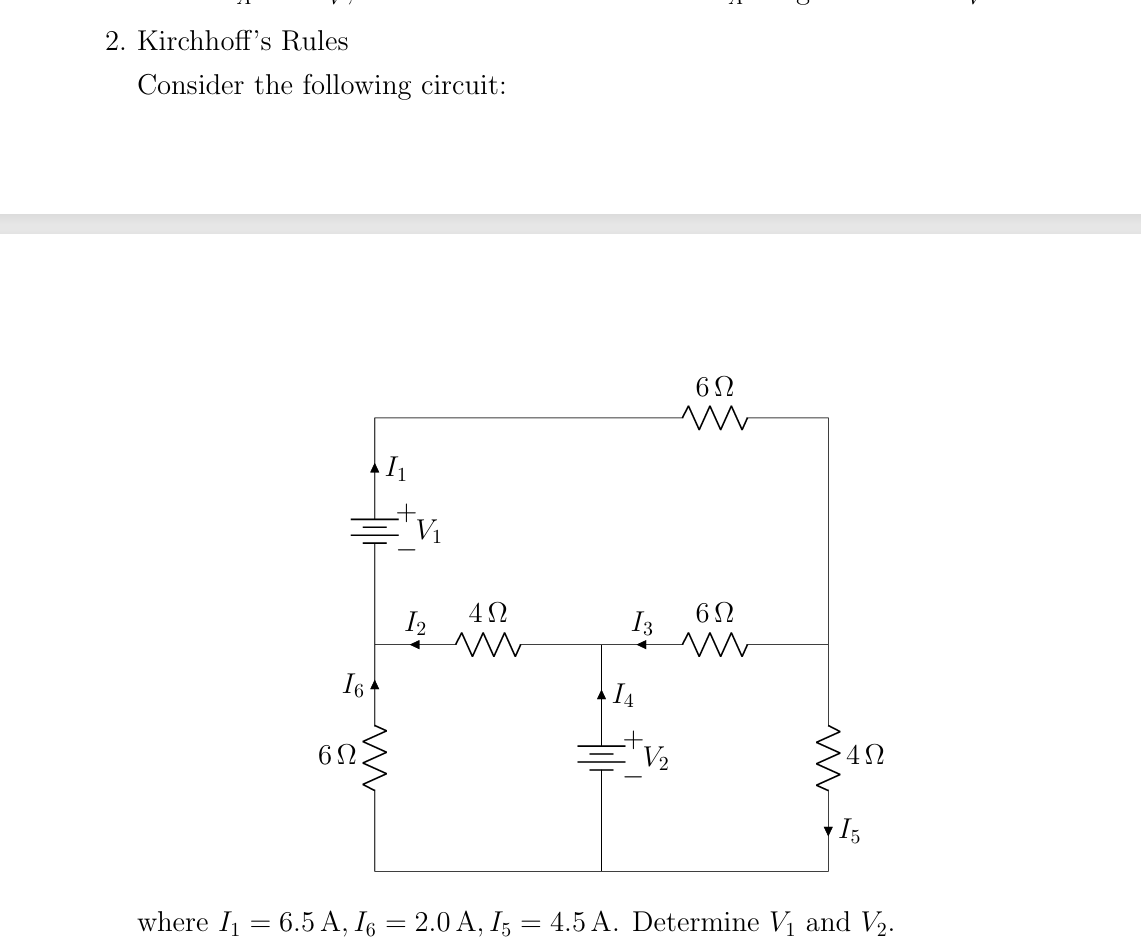 Solved Kirchhoff's RulesConsider the following circuit:where | Chegg.com