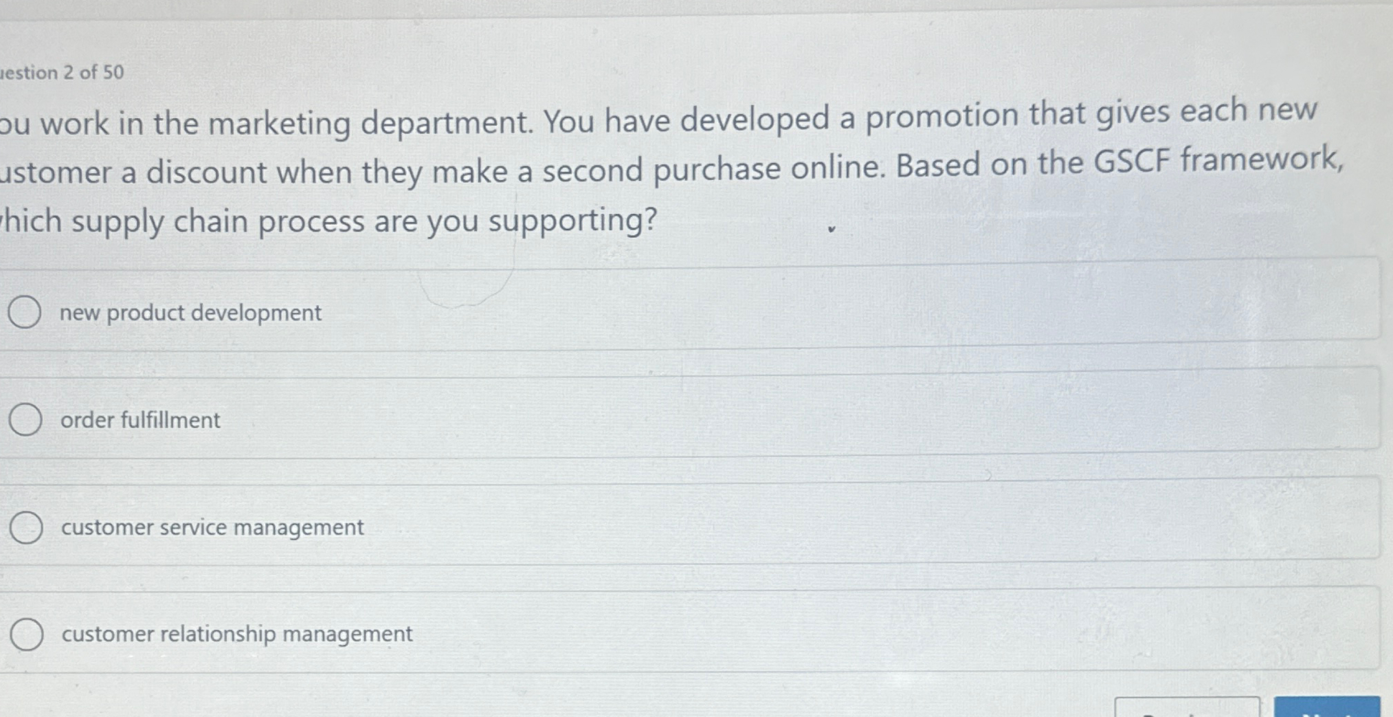 Solved Iestion 2 ﻿of 50ou work in the marketing department. | Chegg.com