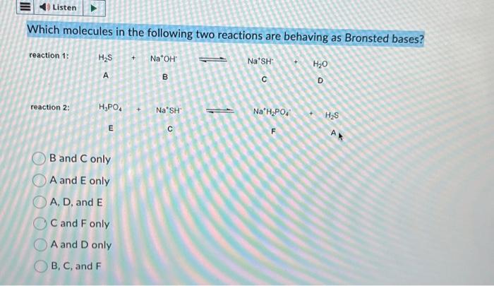 Solved Which molecules in the following two reactions are | Chegg.com