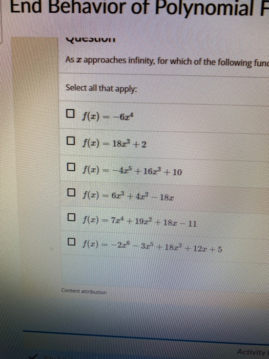 Solved ווטוtכסא As approaches infinity, for which of the | Chegg.com