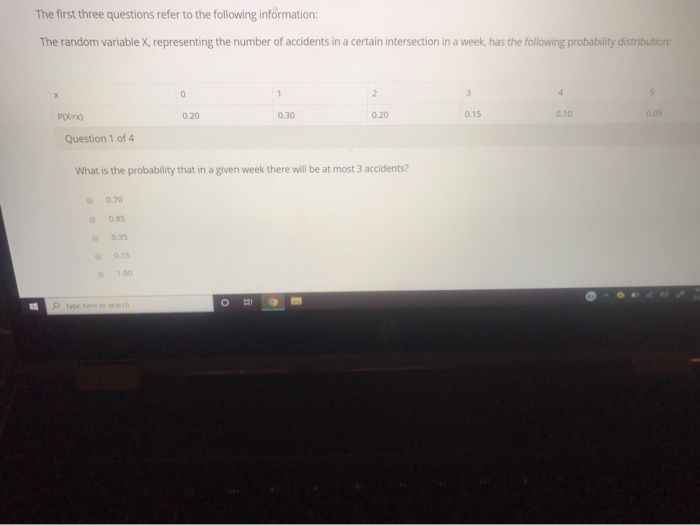 Solved The first three questions refer to the following | Chegg.com