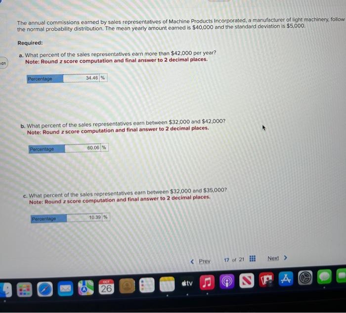 Solved The annual commissions earned by sales | Chegg.com