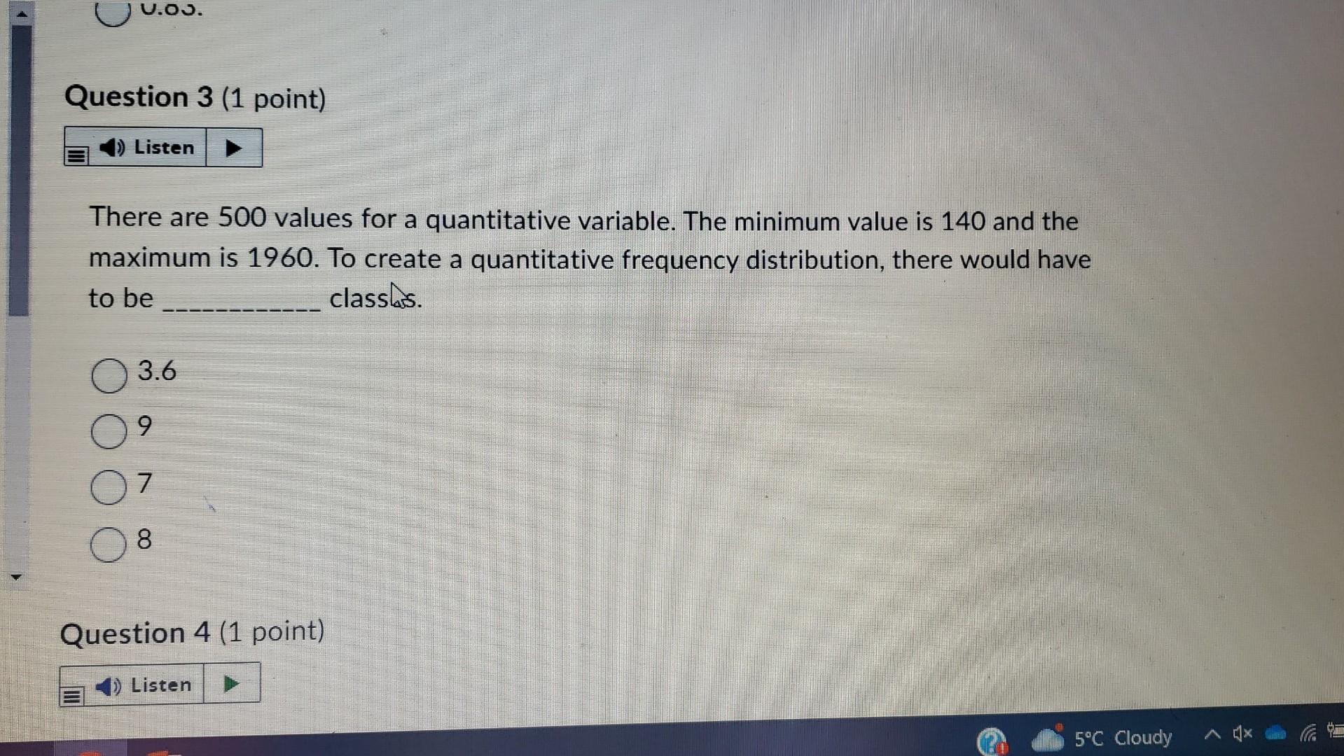 Solved There are 500 values for a quantitative variable. The | Chegg.com