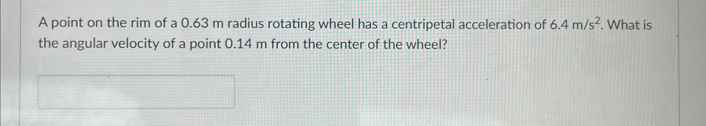 Solved A point on the rim of a 0.63m ﻿radius rotating wheel | Chegg.com