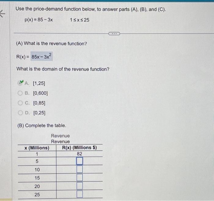 Solved 4 Use the price-demand function below, to answer | Chegg.com