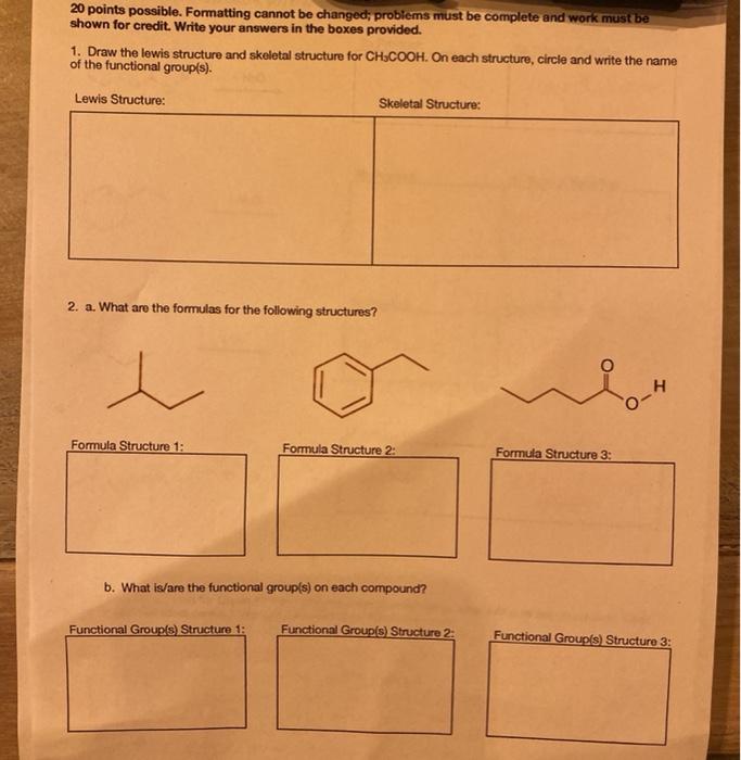 Solved 20 Points Possible Formatting Cannot Be Changed Chegg