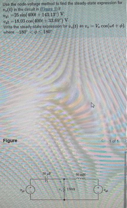 Solved Use the node-voltage method to find the steady-state | Chegg.com