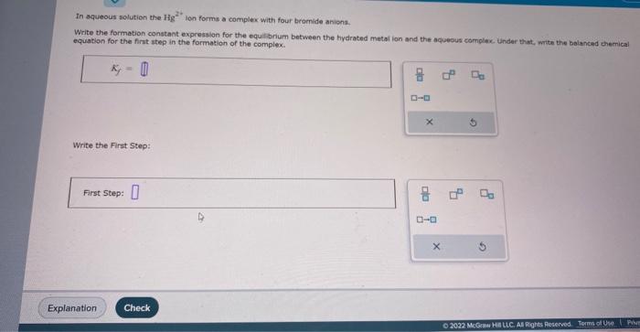 Solved In aqueous solution the Hg2∗ ion forms a complex with | Chegg.com