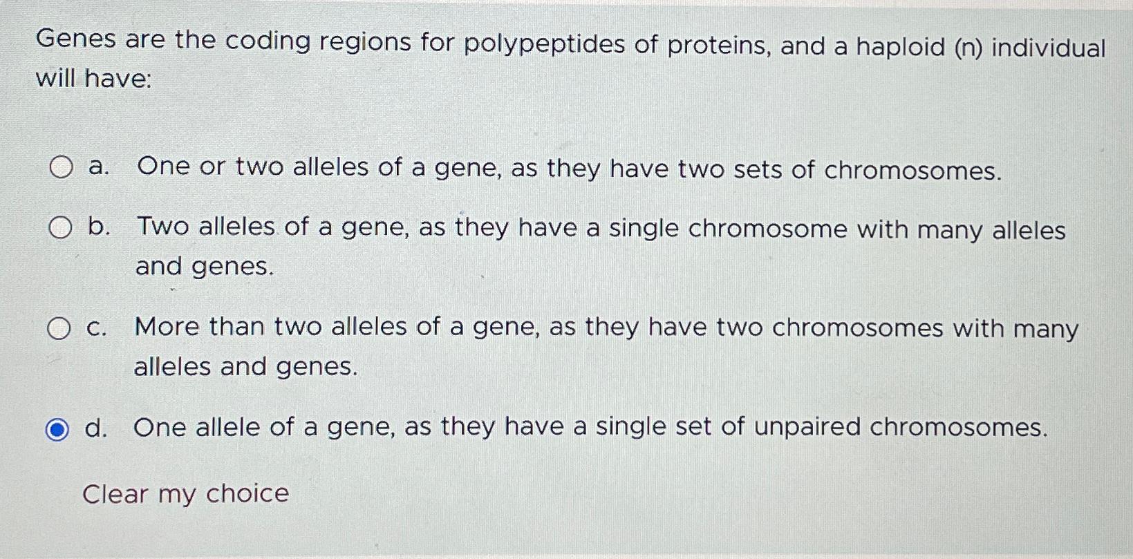 Solved Genes are the coding regions for polypeptides of | Chegg.com
