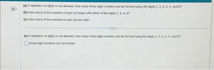 Solved K (a) If repetition of digits is not allowed, how | Chegg.com