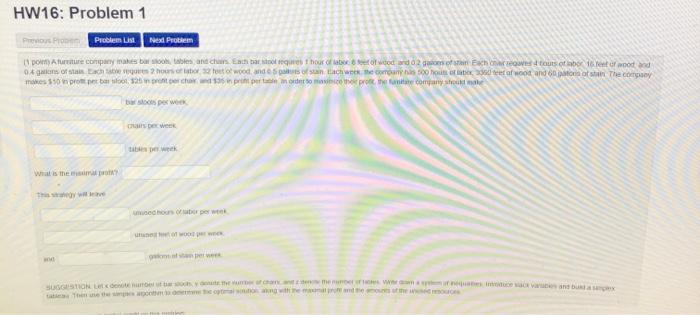 Solved HW16: Problem 1 Problem List Next Proti por tuture | Chegg.com