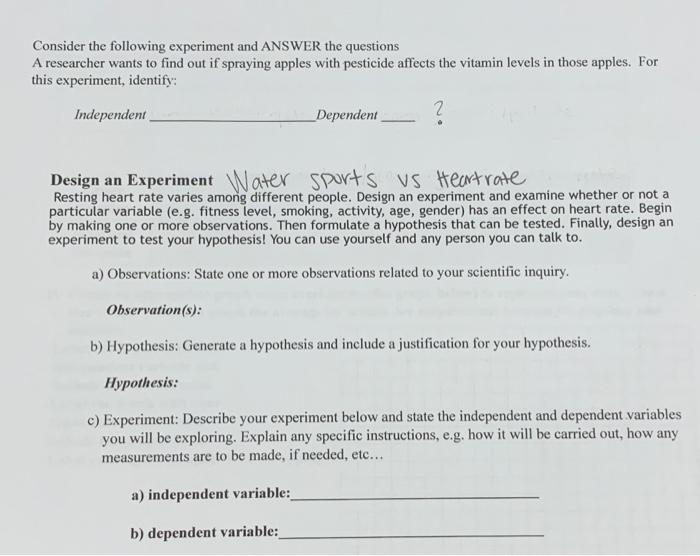 Solved Consider the following experiment and ANSWER the | Chegg.com