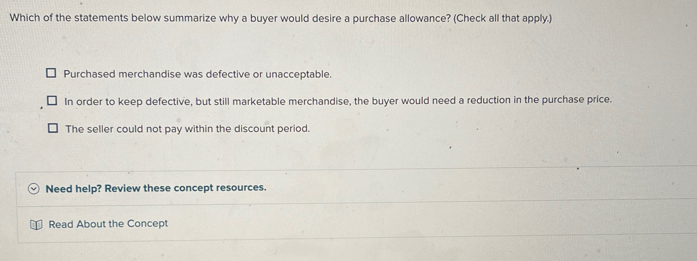 Solved Which of the statements below summarize why a buyer | Chegg.com