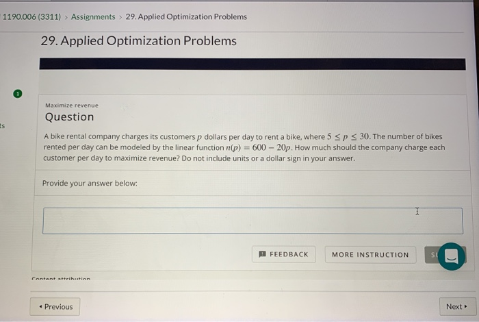 Solved 1190.006 (3311) Assignments 29. Applied Optimization | Chegg.com