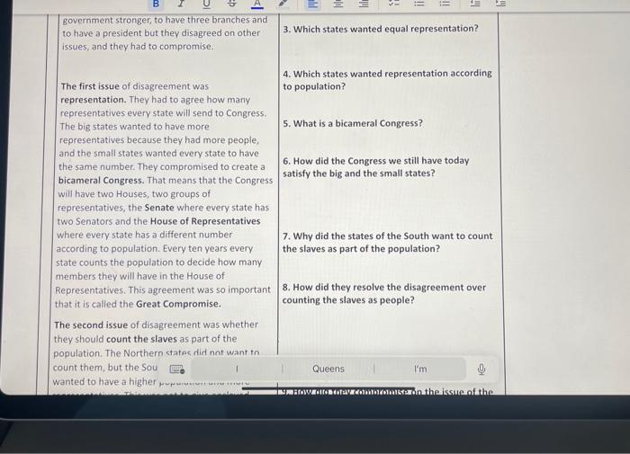 Constitutional Compromises Homeworkgovernment | Chegg.com
