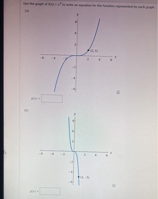 Solved Use the graph of f(x)=x3 to write an equation for the | Chegg.com