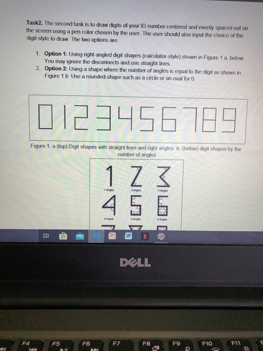Task2. The second task is to draw digits of your ID | Chegg.com