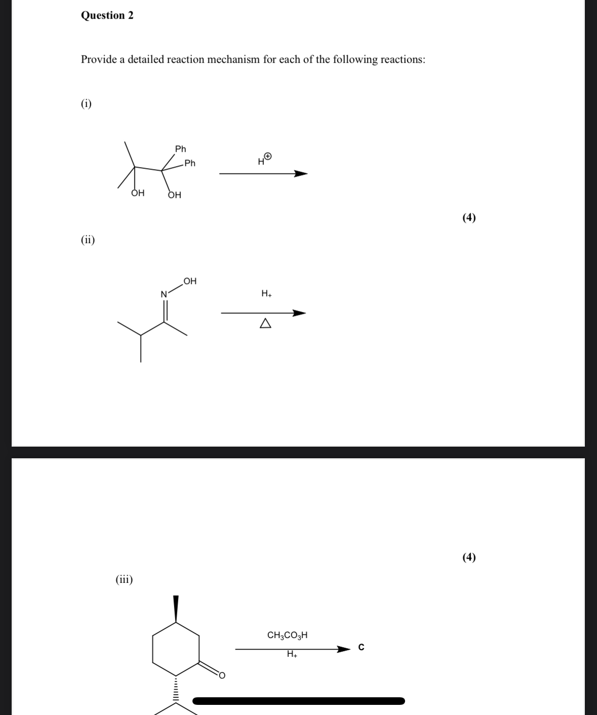 Solved Question 2Provide a detailed reaction mechanism for | Chegg.com